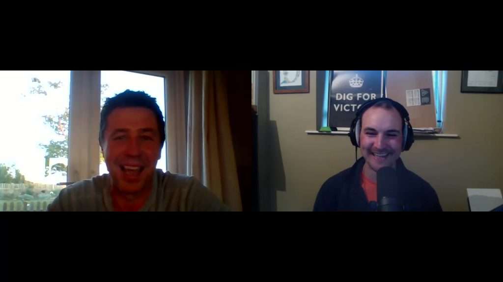 Jeremy (left) and Ben (right) record the episode